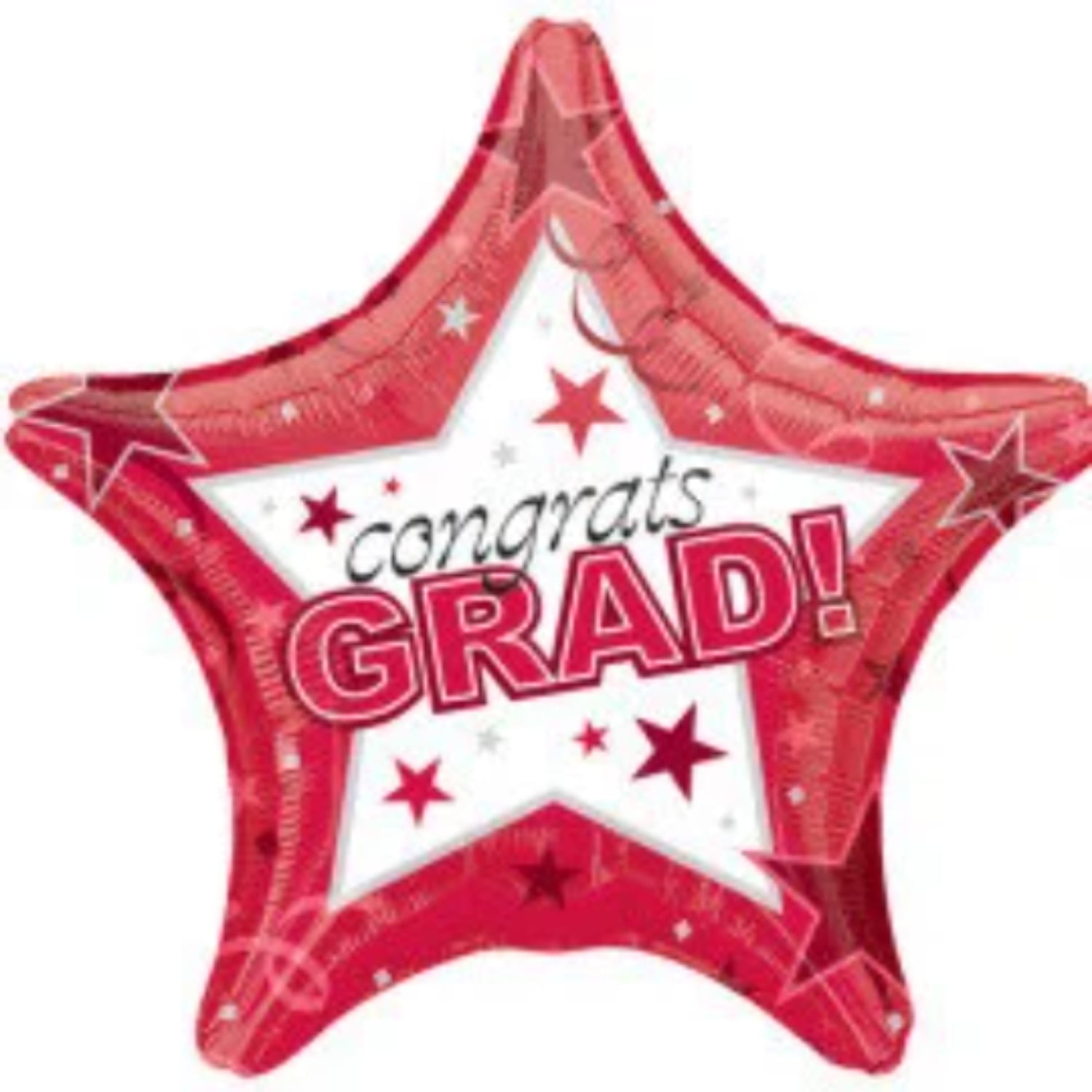 18" CONGRATS GRAD RED Star Balloon • Party Supplies Decorations Foil ...