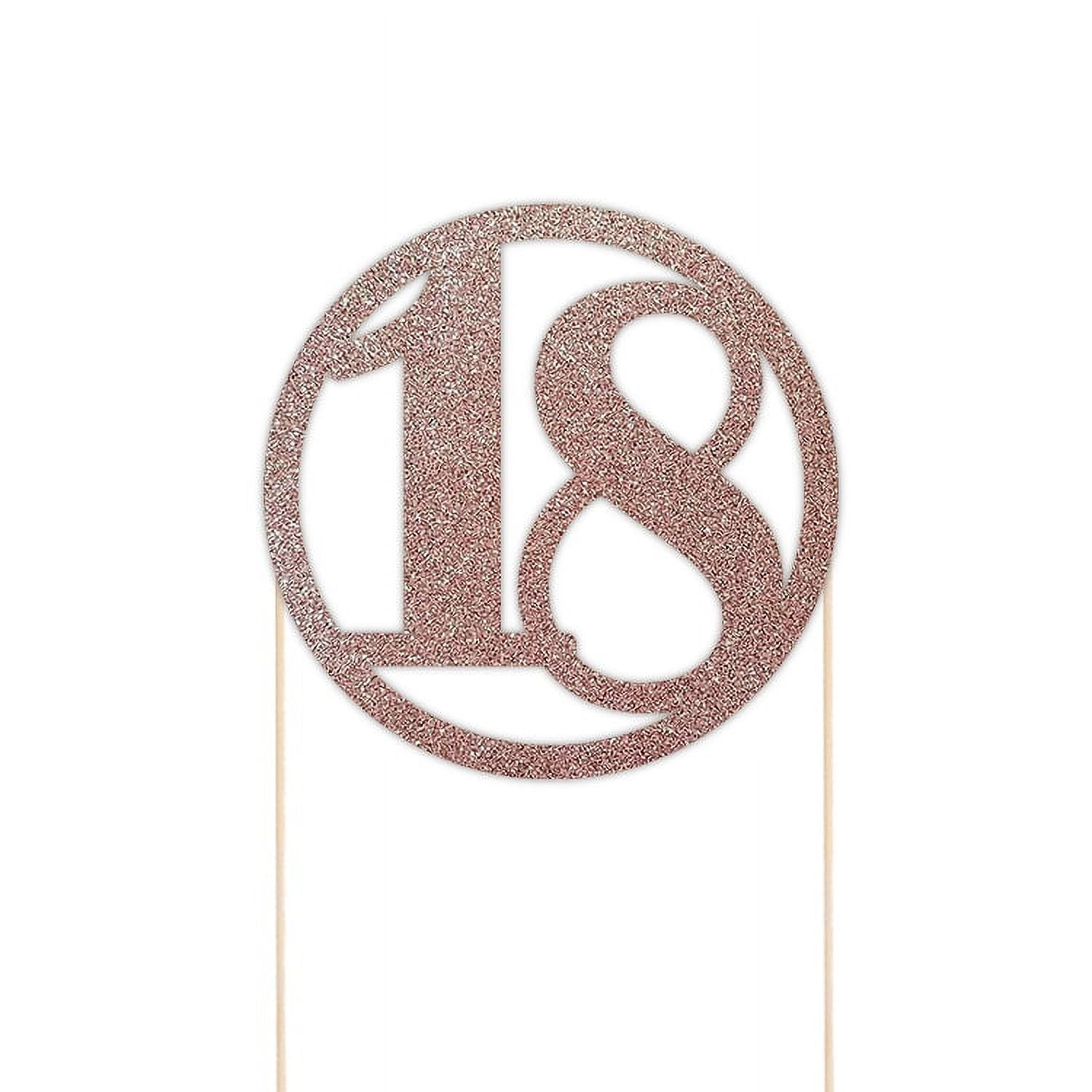18 Cake Topper Debut Theme Glitter Rose Gold - Walmart.com