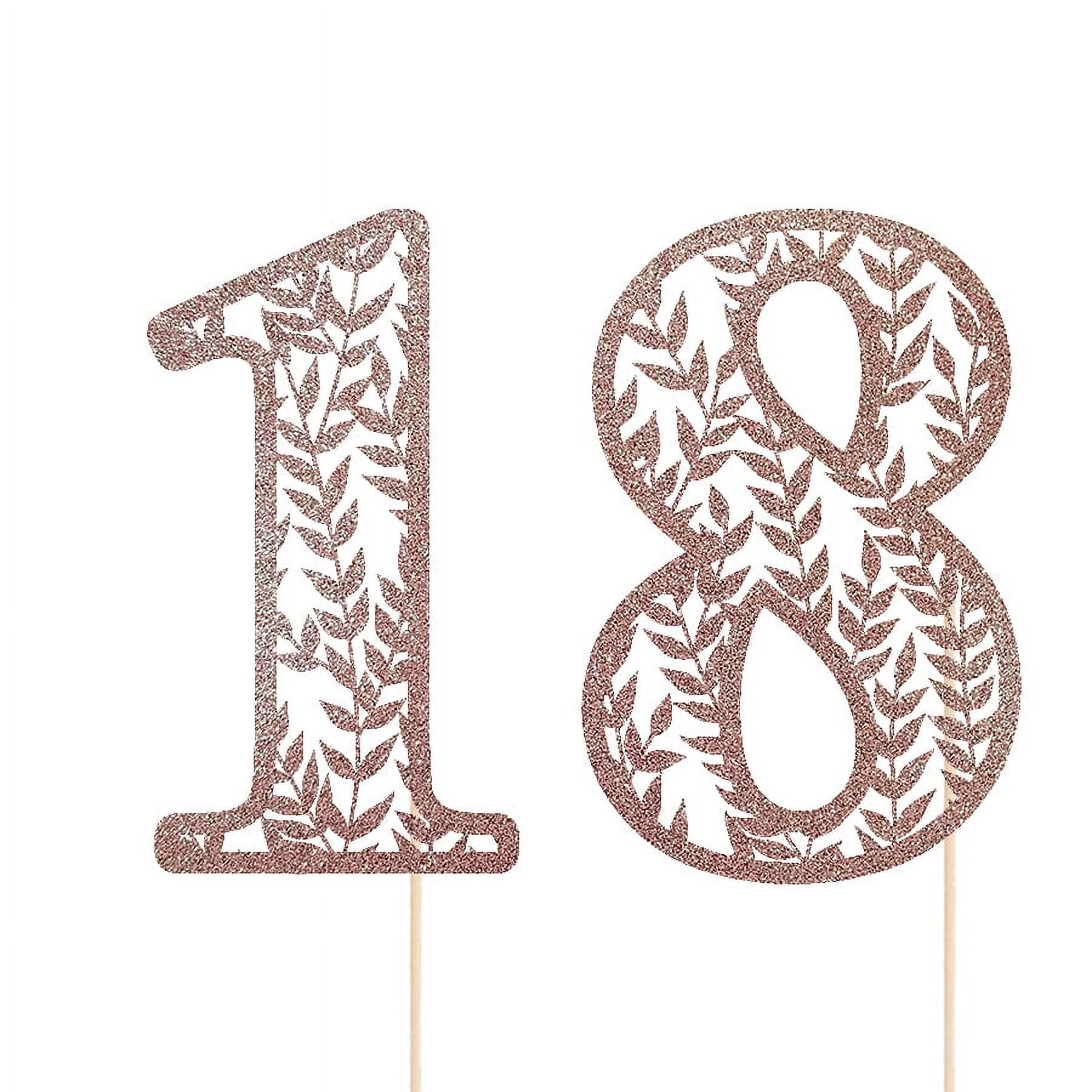 18 Cake Topper Debut Theme Glitter Rose Gold - Walmart.com