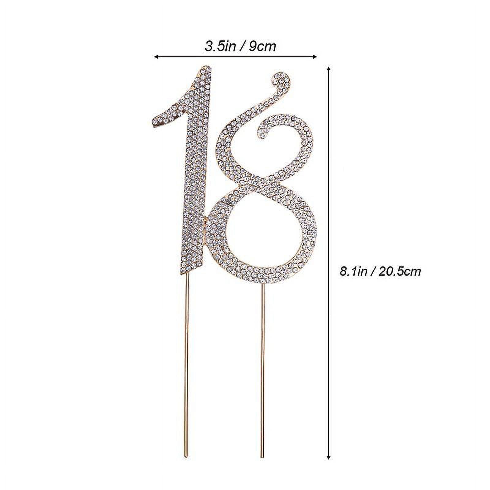 18 Cake Topper For 18th Birthday Party Or Anniversary Crystal ...