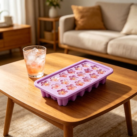 18 Cavity Flower Silicone Ice Block Tray, Effortless Release Ice Form ...