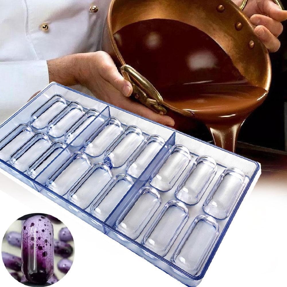 18-Cavity Long Bar Chocolate Mold | PC Plastic Candy Mold for Baking ...