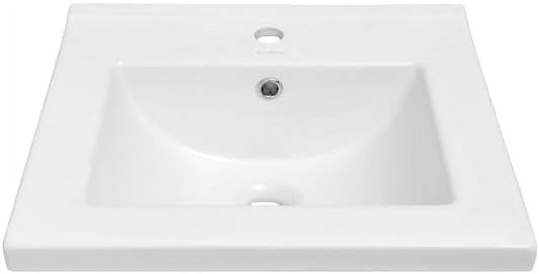 18" Ceramic Square Vanity Sink Top, White - Walmart.com
