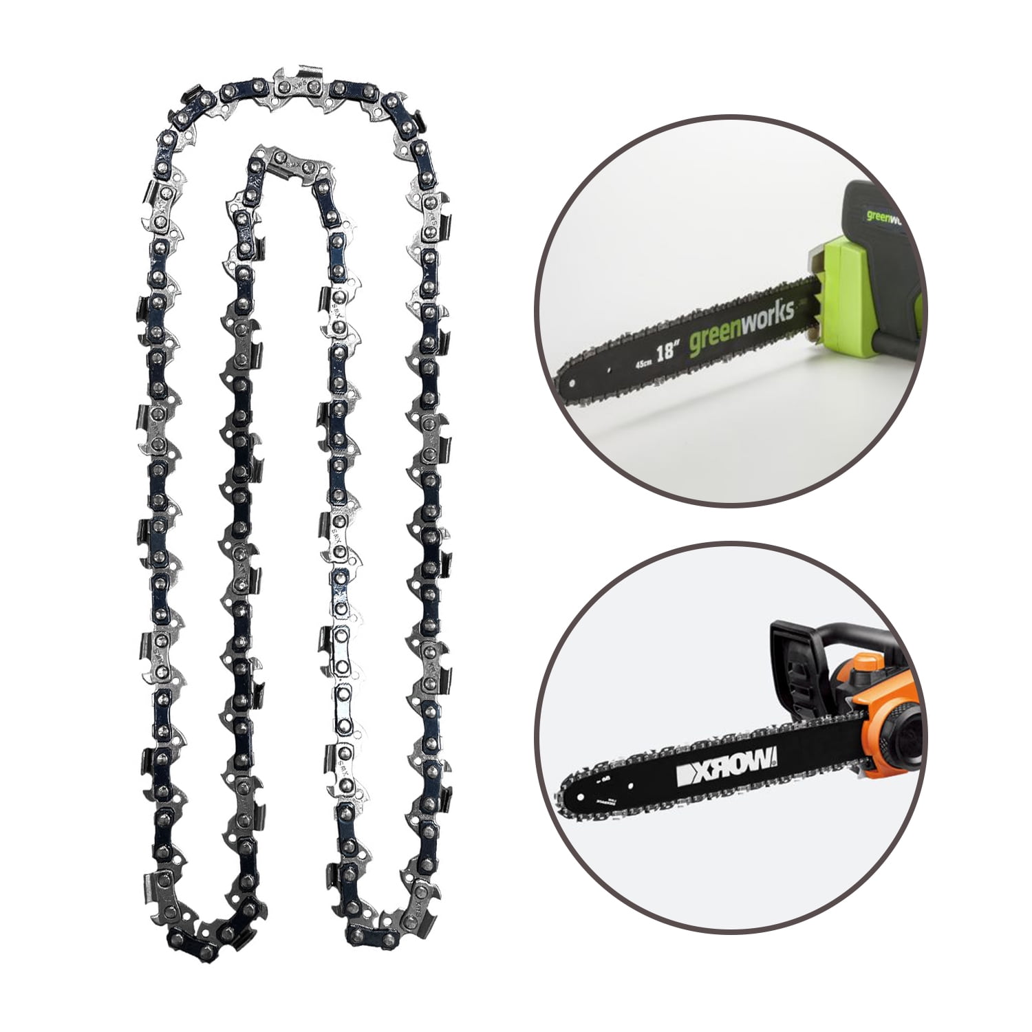 18" Chainsaw Chain Replacement Chain for Worx WG304, WG304.1, WG304.2 ...