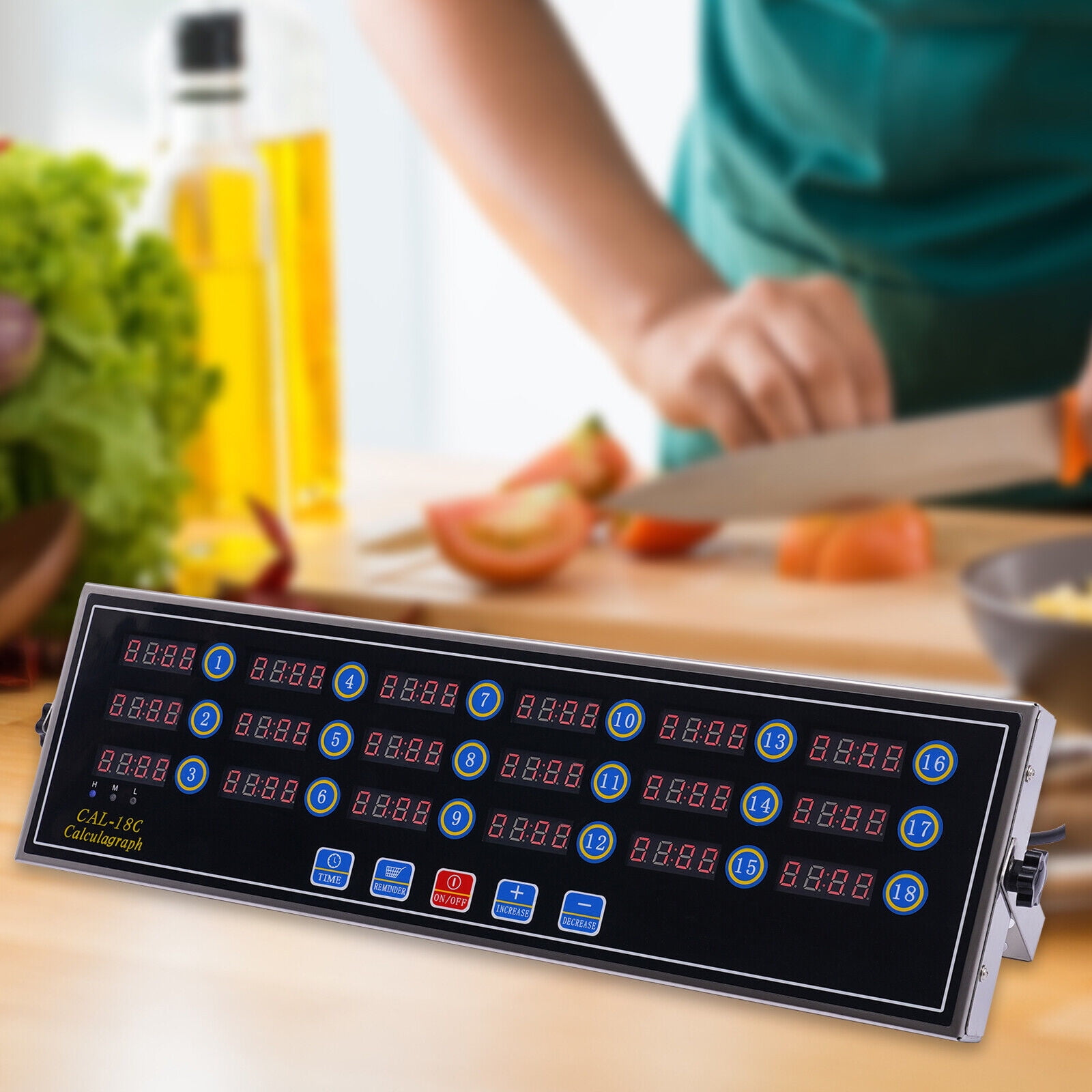 18-Channel Cooking Timer Commercial Kitchen Timer Reminder Digital LED ...