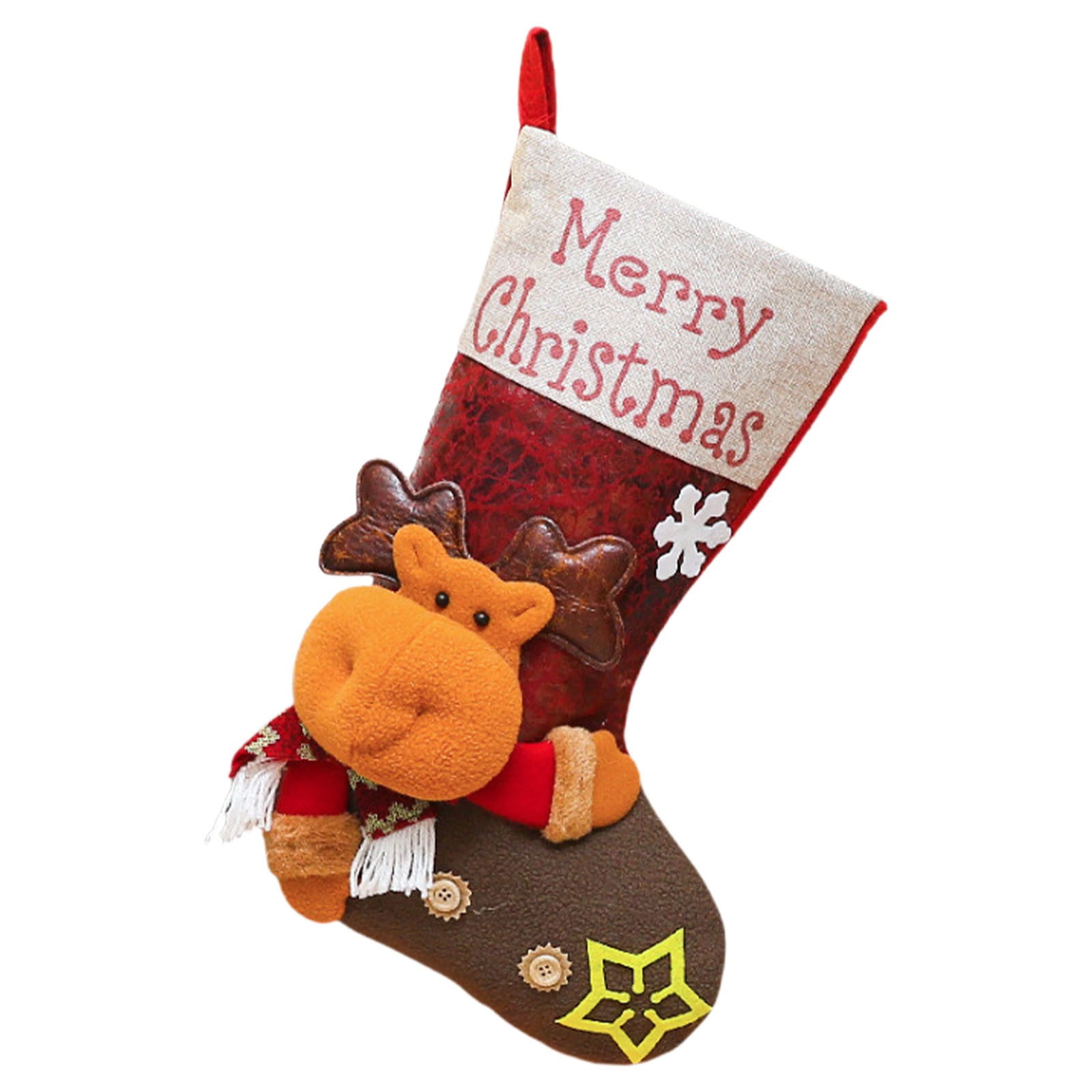 18" Christmas Stocking Classic Large Stockings Santa, Snowman, Reindeer ...