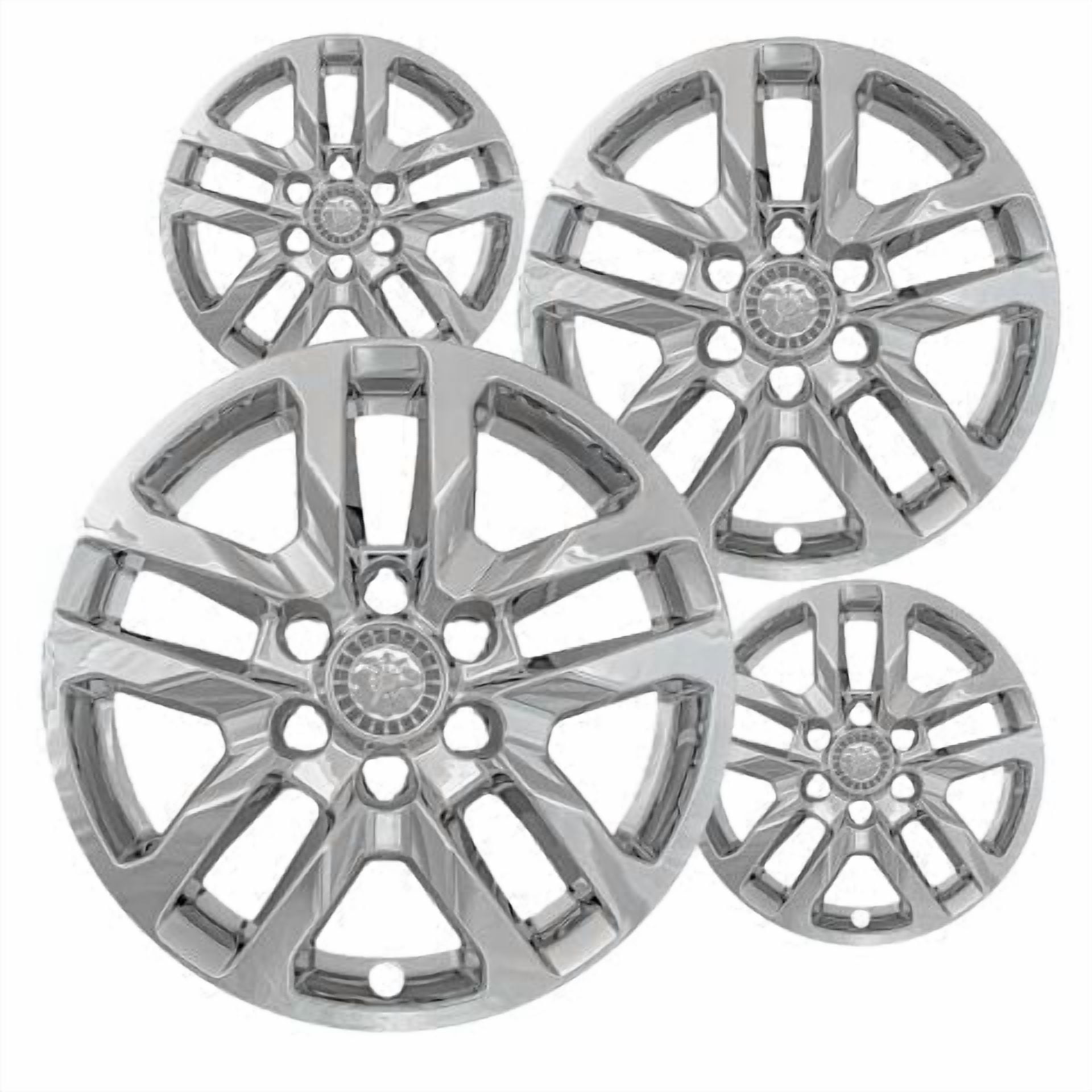 18" Chrome Wheel Skins Set Compatible with 2019-2021 Chevy Silverado ...