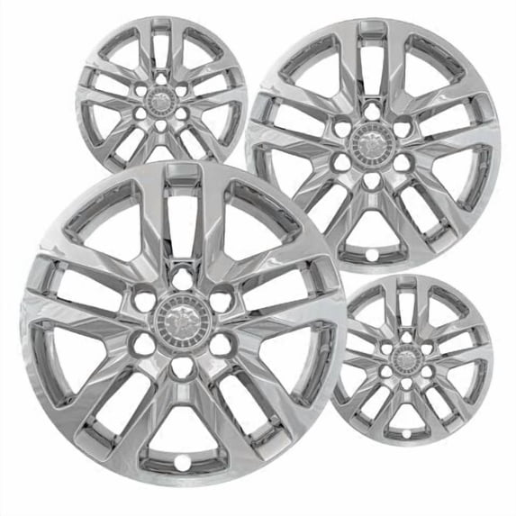 18" Chrome Wheel Skins Set Compatible with 2019-2021 Chevy Silverado ...