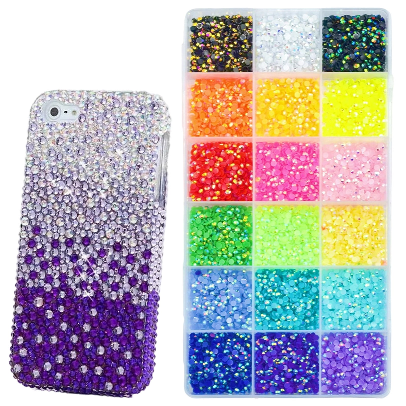 18 Color Resin Flatback Gems 3mm, 28000pcs Bedazzling Craft Kit with 3 ...