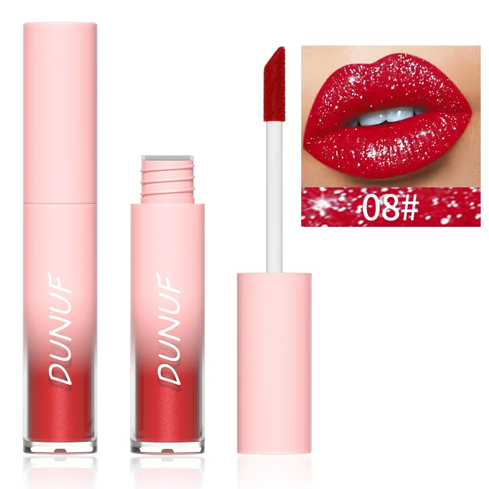 18 Color Sexy Red Diamond Glitter Lip Gloss Metallic Waterproof Long ...