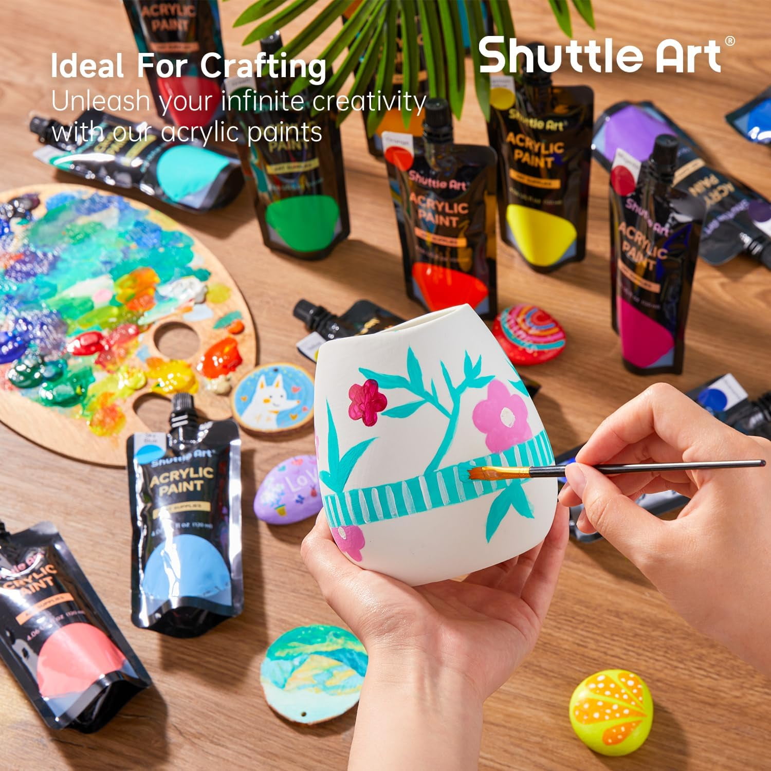 18 Colors Acrylic Paint Set, Thick & Vibrant Artist Grade Paint for ...