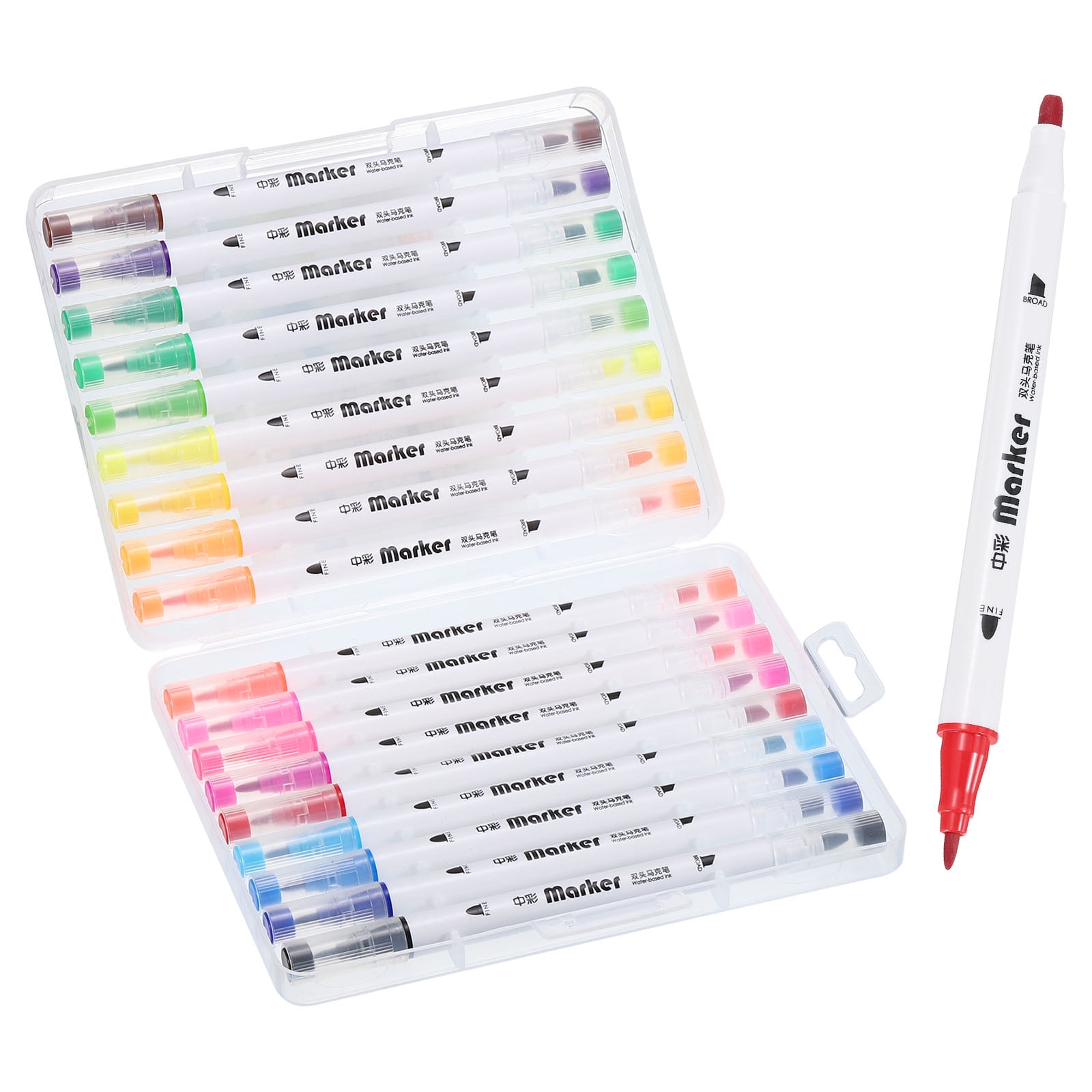 18 Colors Art Marker Pens Water Dual Tip Artist Marker Coloring, 1 Set ...