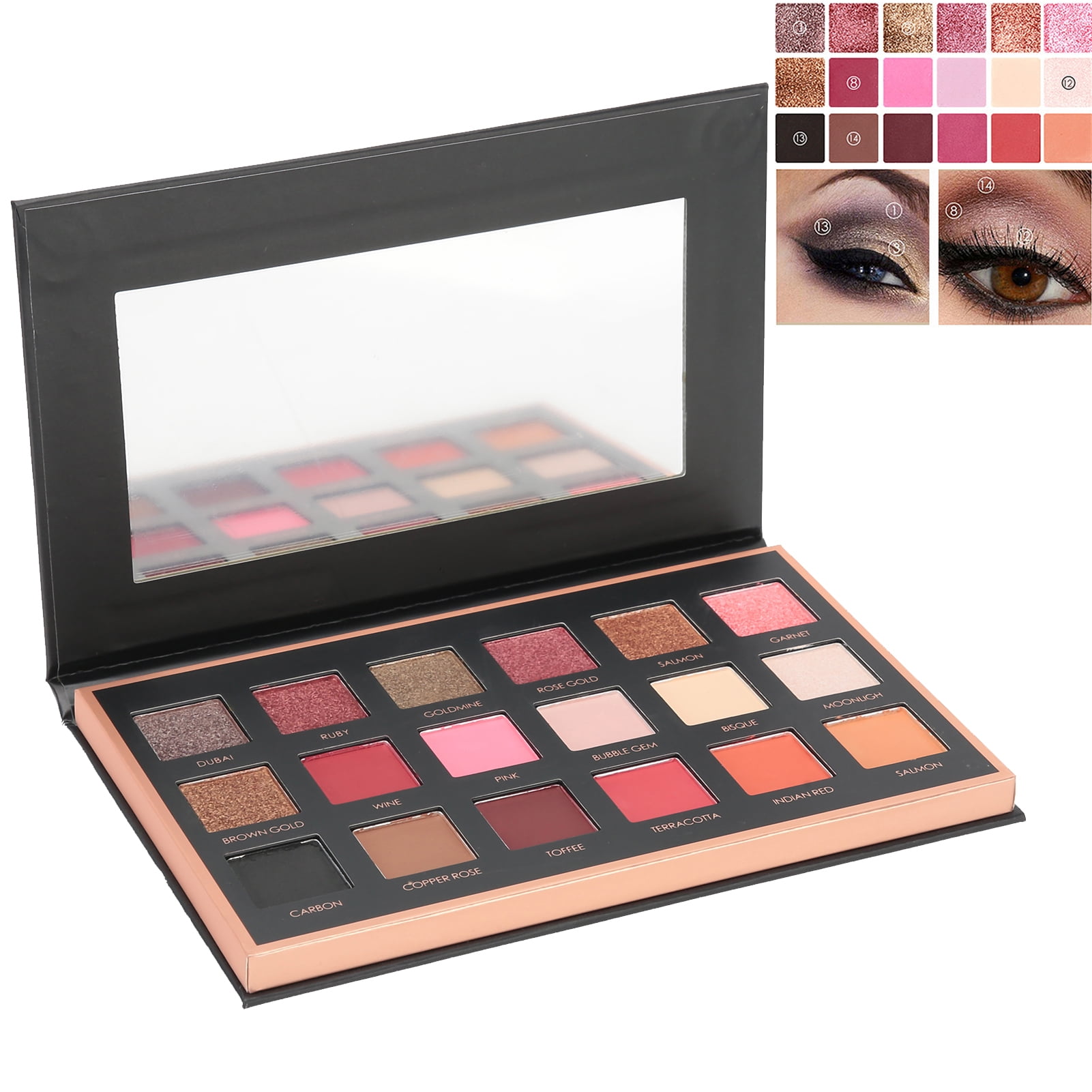 18 Colors Eyeshadow Makeup Lasting Waterproof Cosmetic Eyeshadow Plate ...