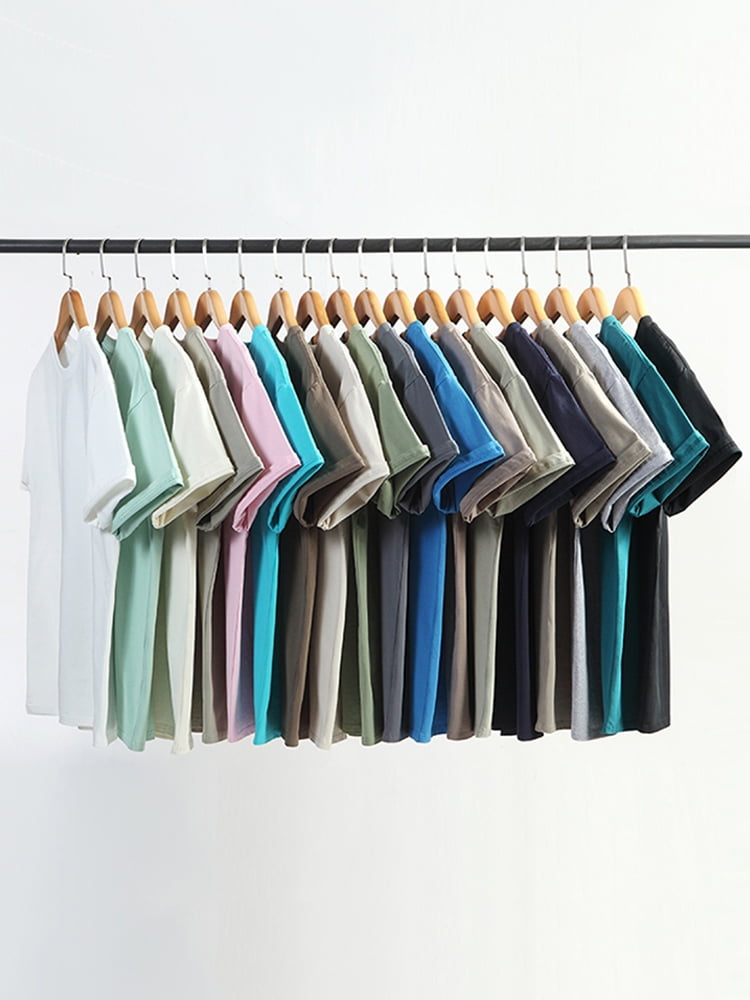 18 Colors Summer Basic T-shirt Men Women Unisex 220G Cotton Oversized ...