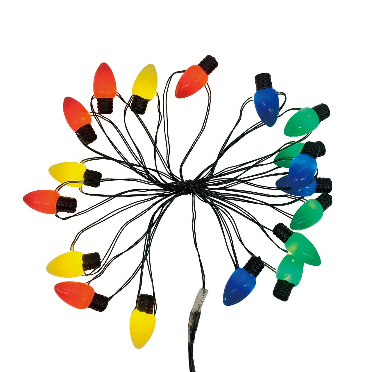 18-Count LED Multicolor Bulb Icon String Lights, 7 ft, by Holiday Time ...