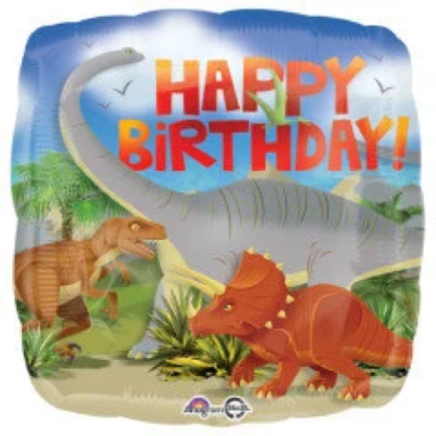 18" DINO HAPPY BIRTHDAY Balloon Party Supplies Decorations Foil Mylar Balloon - Walmart.com