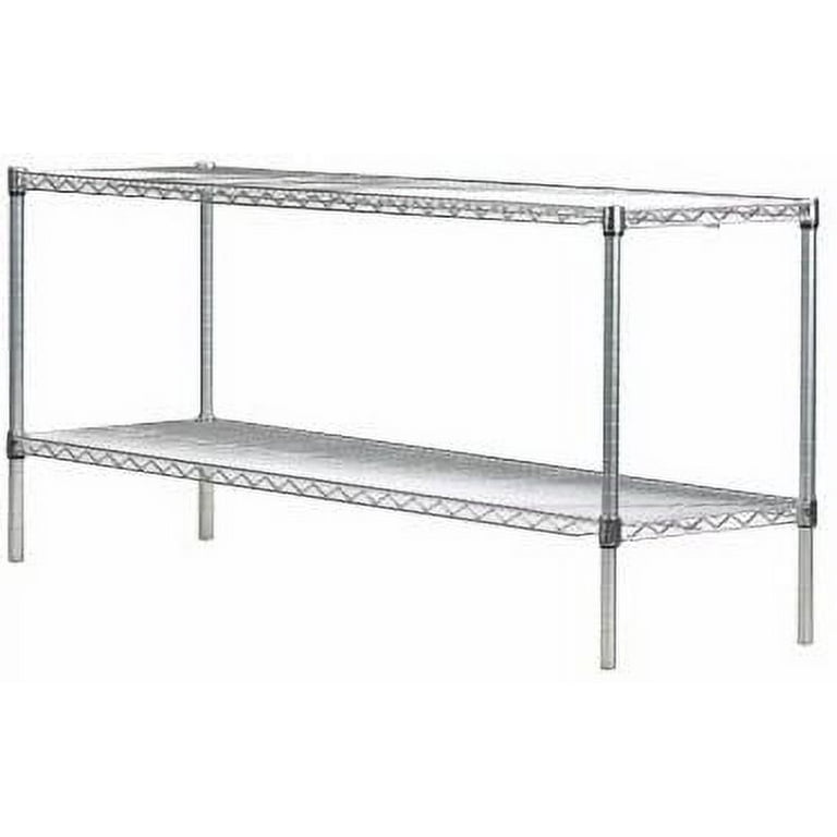 18 Deep x 24 Wide x 36 High 2 Tier Chrome Starter Shelving Unit
