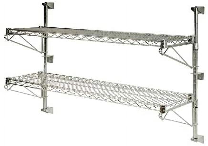 18" Deep x 30" Wide x 14" High Adjustable 2 Tier Chrome Wall Mount ...