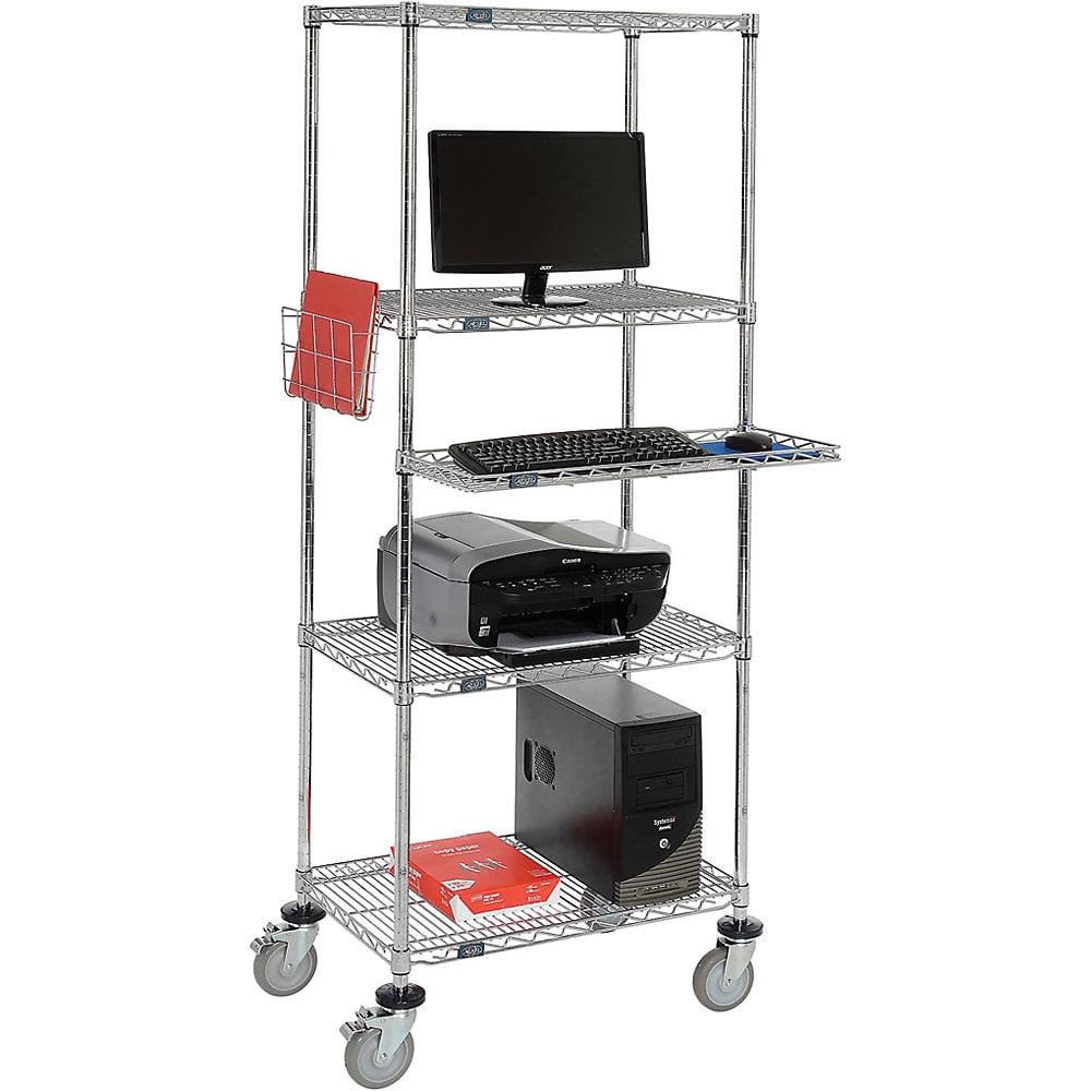 18" Deep x 30" Wide x 80" High Mobile LAN Workstation with 1 Cantilever ...