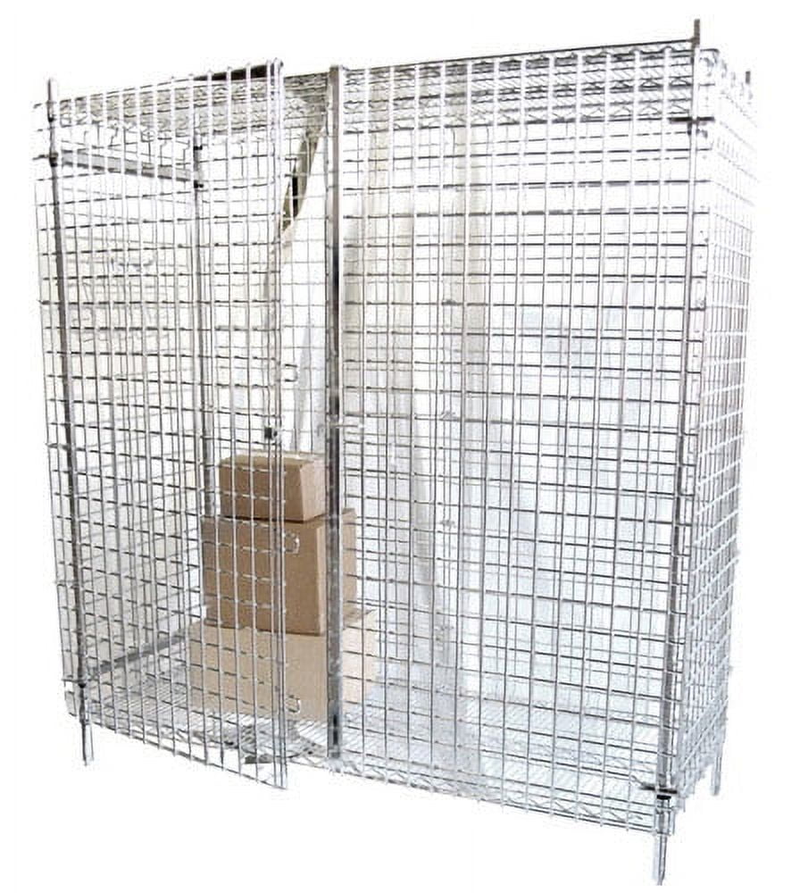 18" Deep x 36" Wide x 63" High Chrome Security Cage with 3 Interior ...