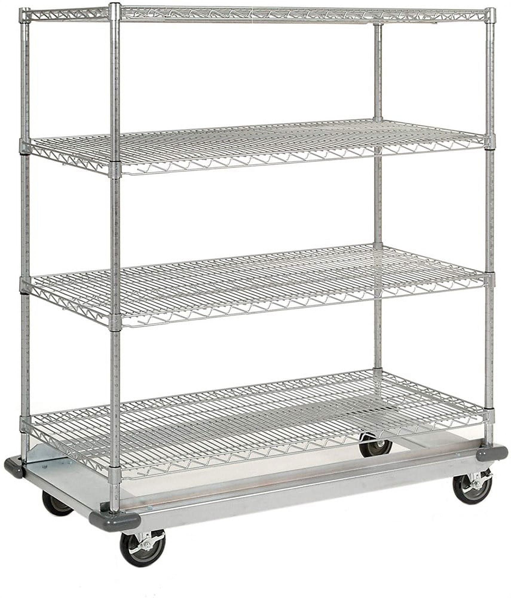 18" Deep x 36" Wide x 69" High 4 Tier Dolly Base Chrome Wire Shelf ...