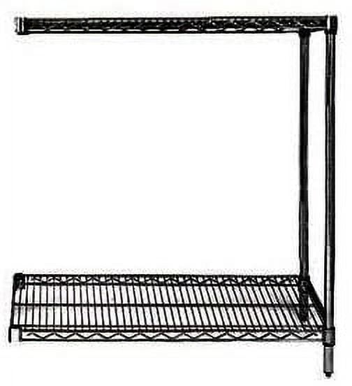 18" Deep x 42" Wide x 14" High 2 Tier Black Add-On Shelving Unit ...