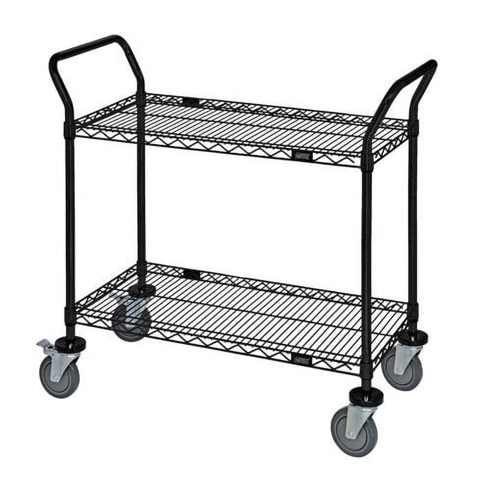 18" Deep x 72" Wide x 39" High 2 Tier Heavy Duty Black Wire Utility ...