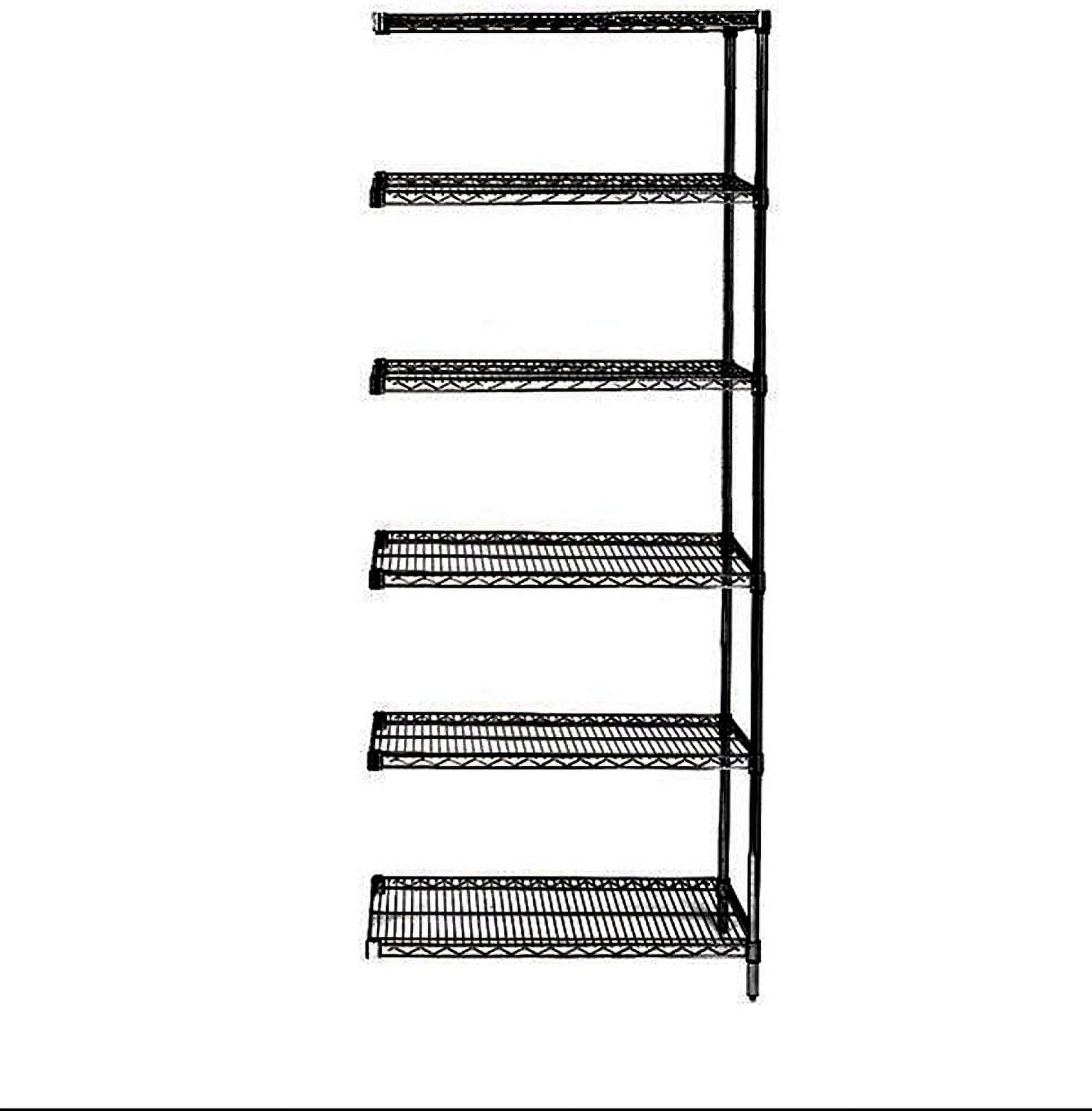 18" Deep x 72" Wide x 54" High 6 Tier Black Add-On Shelving Unit ...