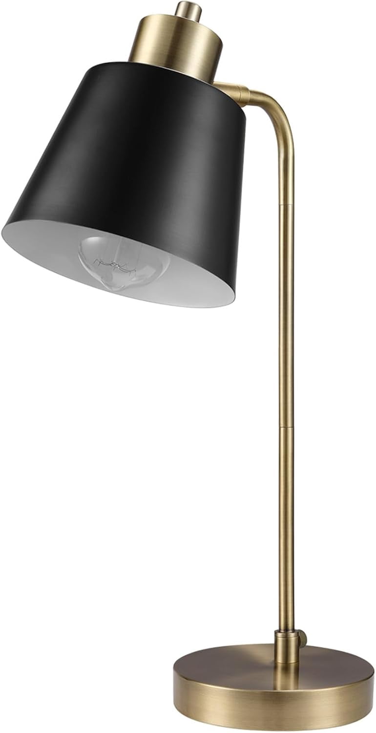 18" Desk Lamp with Matte Brass Finish and Matte Black Metal Shade ...