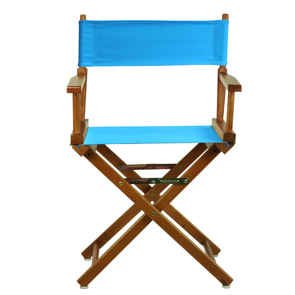 "18" Director's Chair Honey Oak Frame-Turquoise Canvas" - Walmart.com