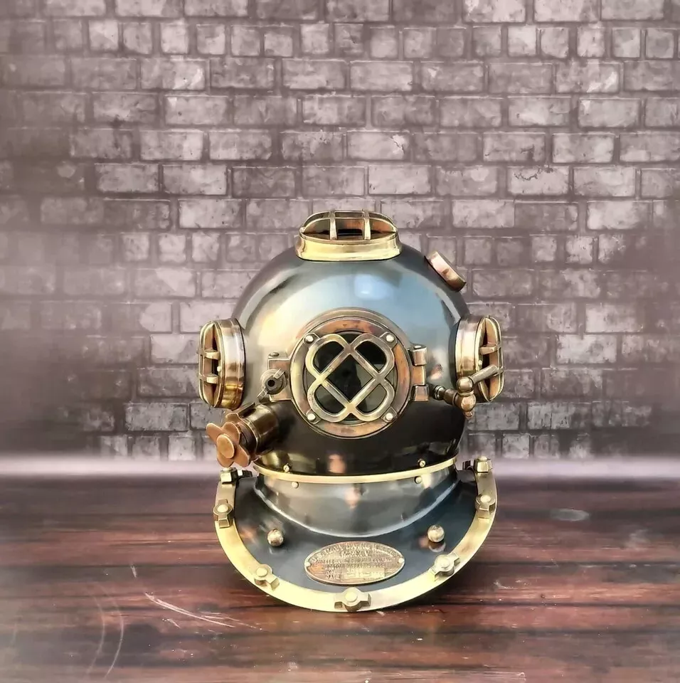 Retro Handicraft 18" Antique US Navy Mark V Diving Helmet - Walmart.com