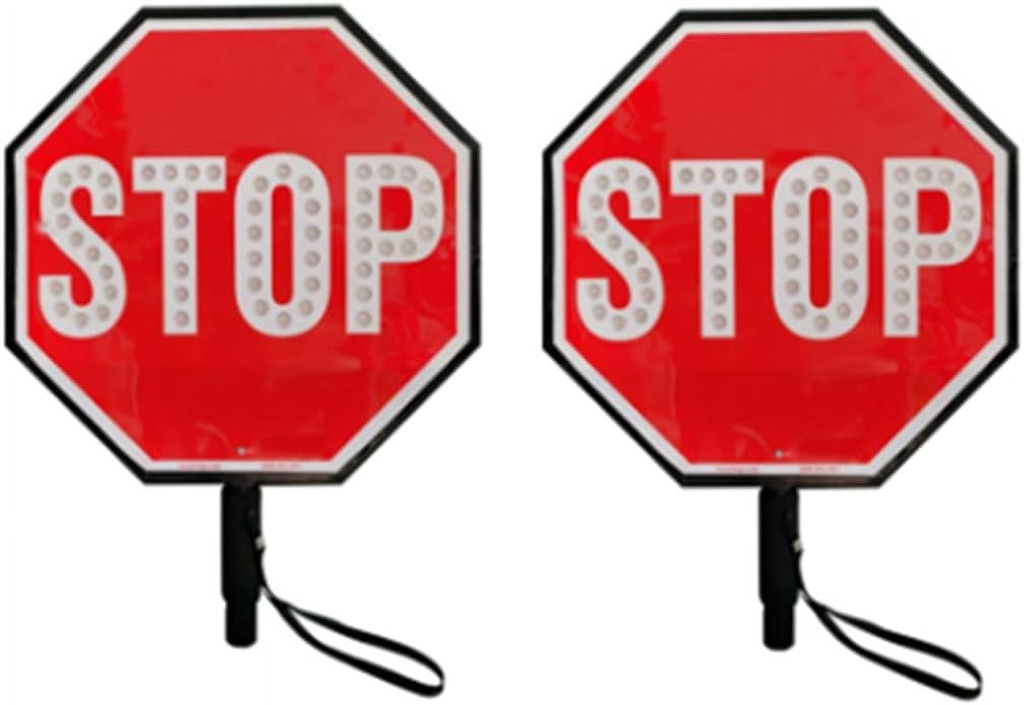 18" Double-Sided LED STOP SLOW Paddle, Reflective Traffic Sign Traffic ...