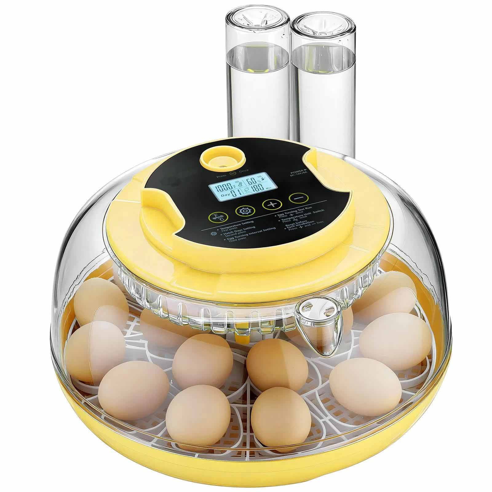 18 Egg Incubator, Automatic Egg Turner with LED Candler, Temperature ...