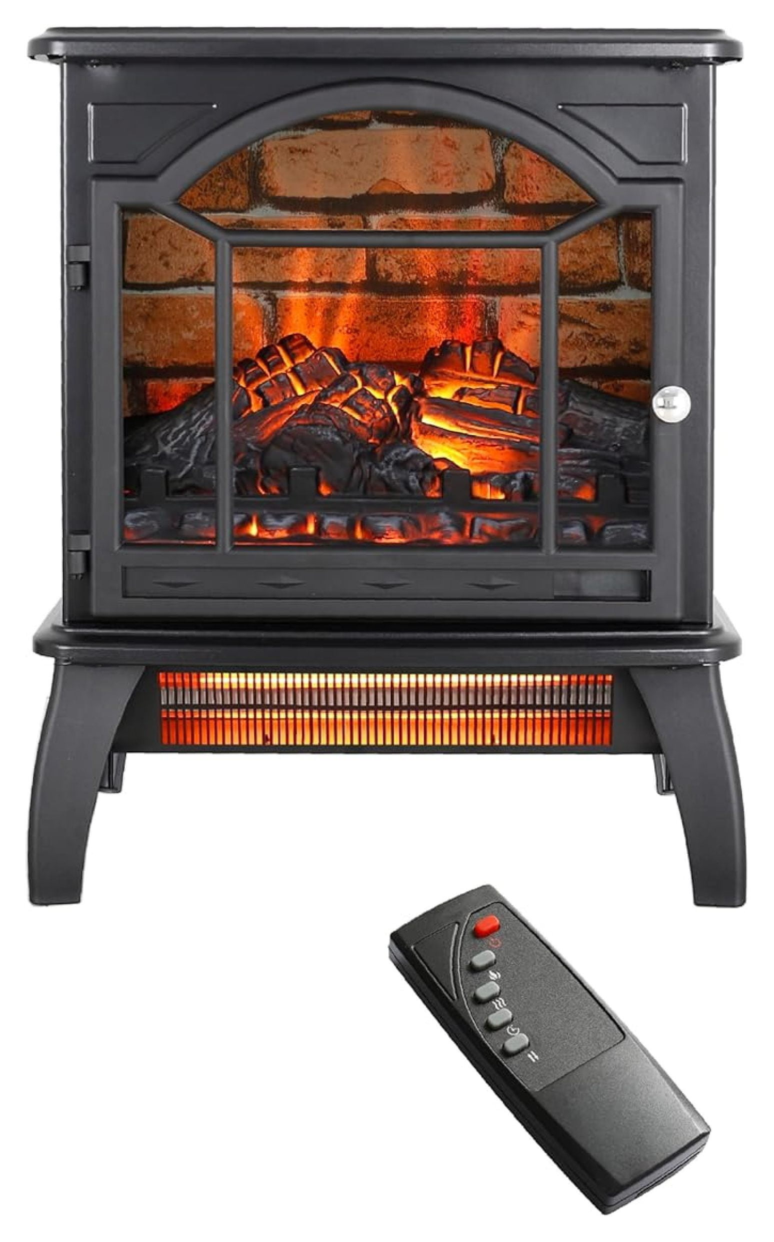 18'' Electric Fireplace Infrared Heater with Control, 3D Flame Effect ...