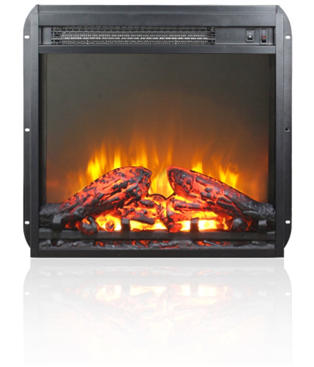 18" Electric Fireplace Insert 1400W Recessed Fireplace Heater Indoor ...