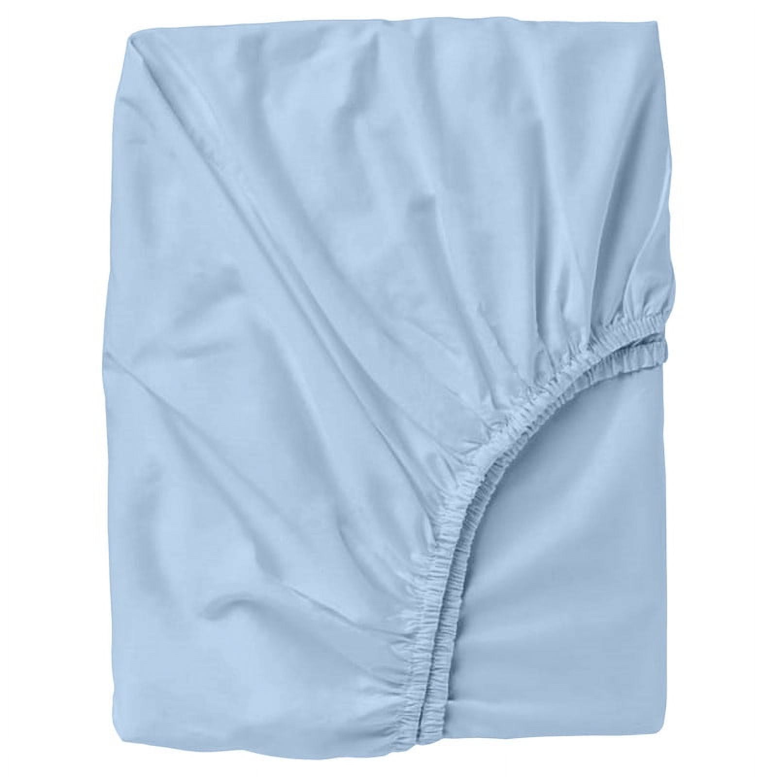 18" Extra Deep Pockets Fitted Sheet Only - Queen Size, Light Blue Color ...