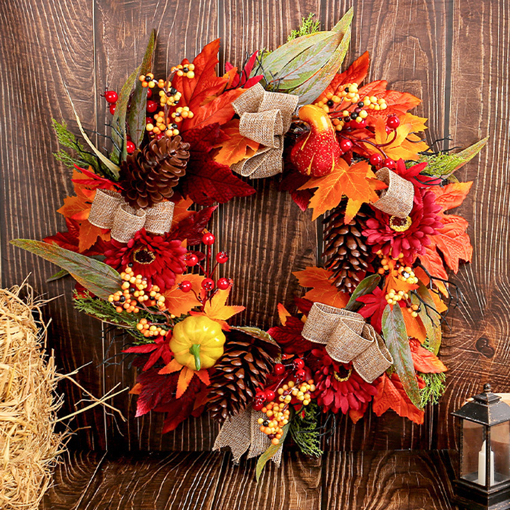 18" Fall Wreaths for Front Door Autumn Wreath Fall Decorations Harverst ...