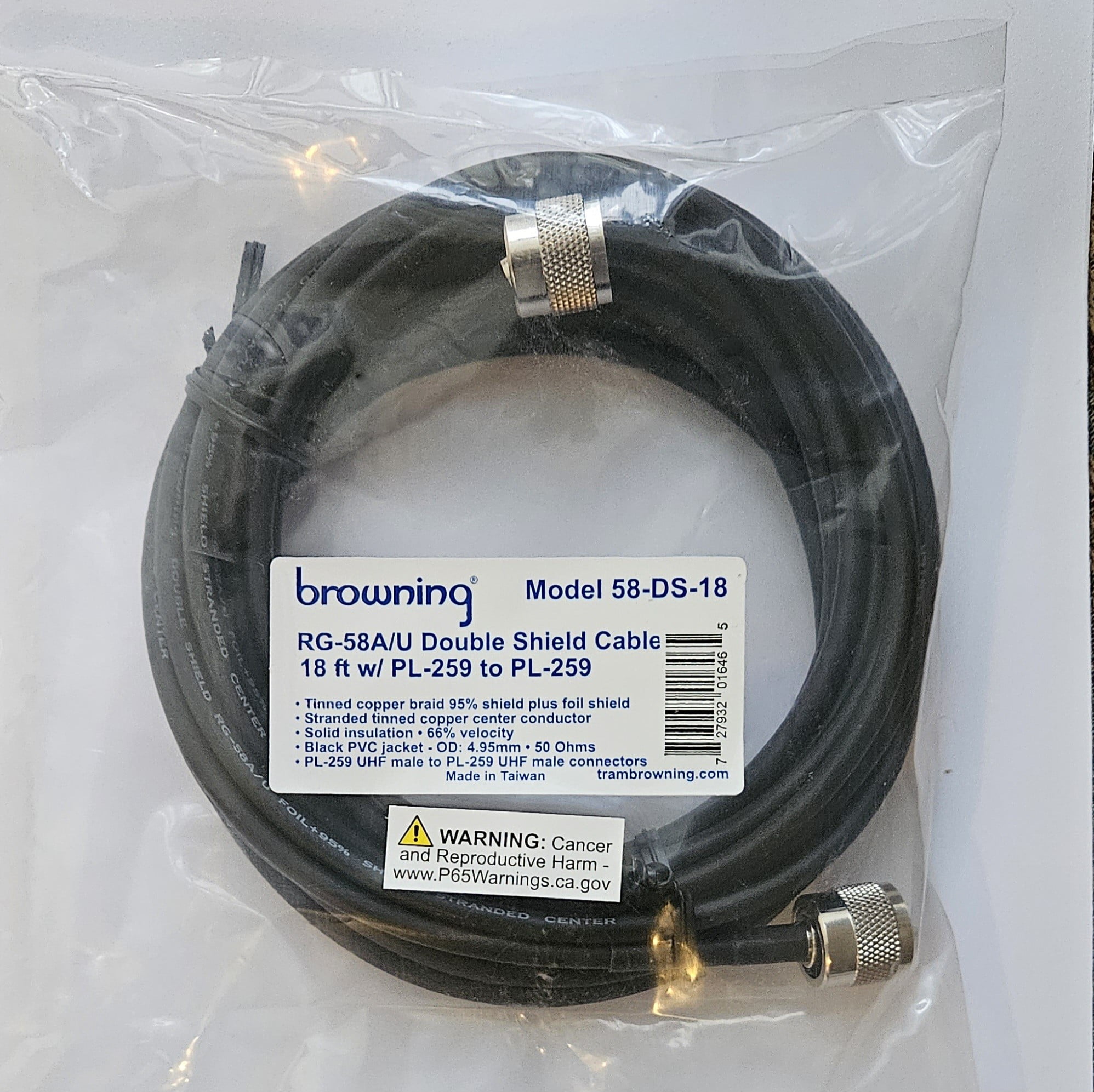 18' Feet Coaxial RF Radio Antenna Cable Jumper Assembly RG58 Double ...