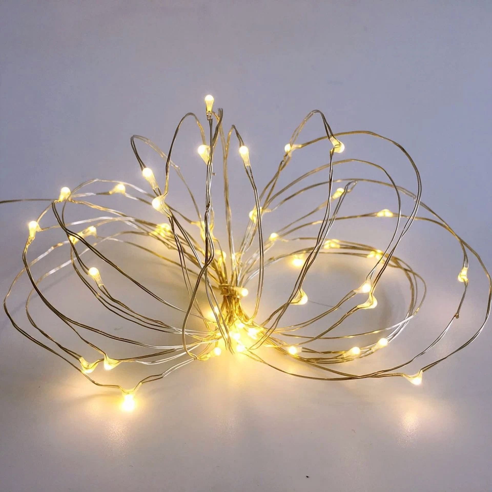 18 Feet Warm White Led String Lights With Timer Battery Operated For ...