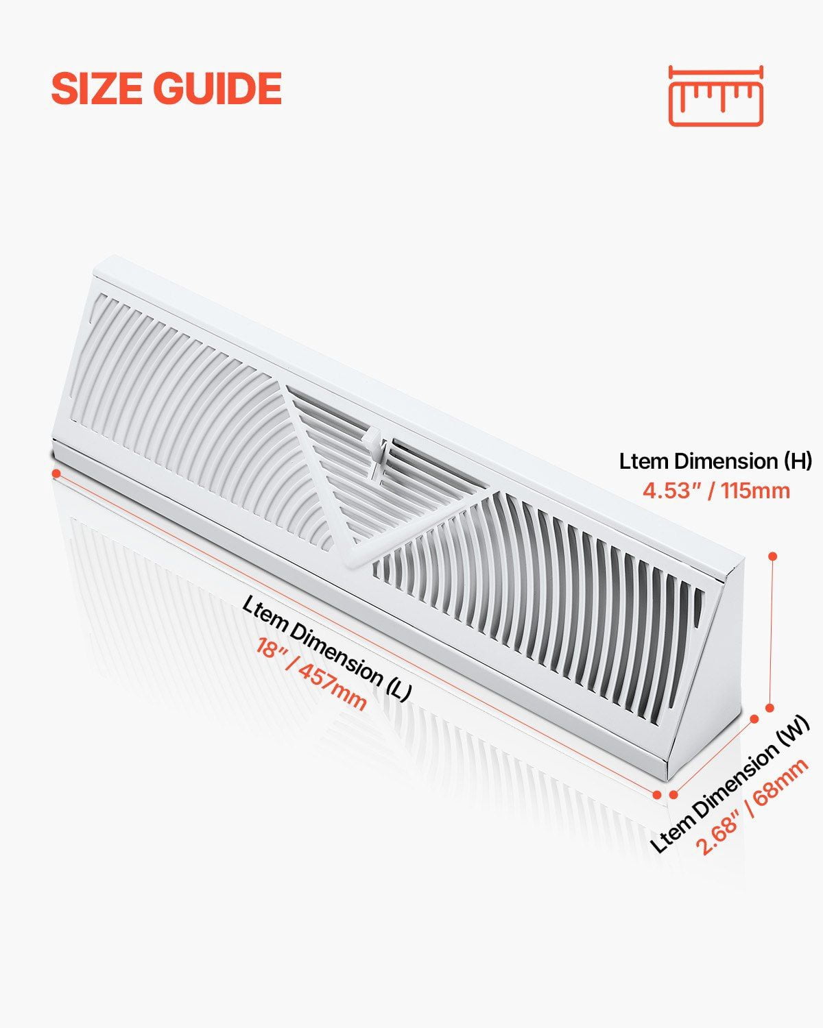 18-"Floor Registers,10-Pack Baseboard Registers,HVAC Heavy-Duty ...