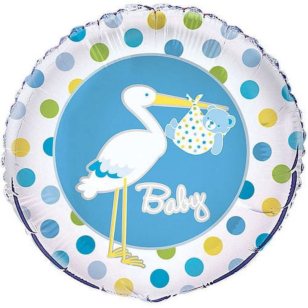 18" Foil Blue Stork Baby Shower Balloon - Walmart.com