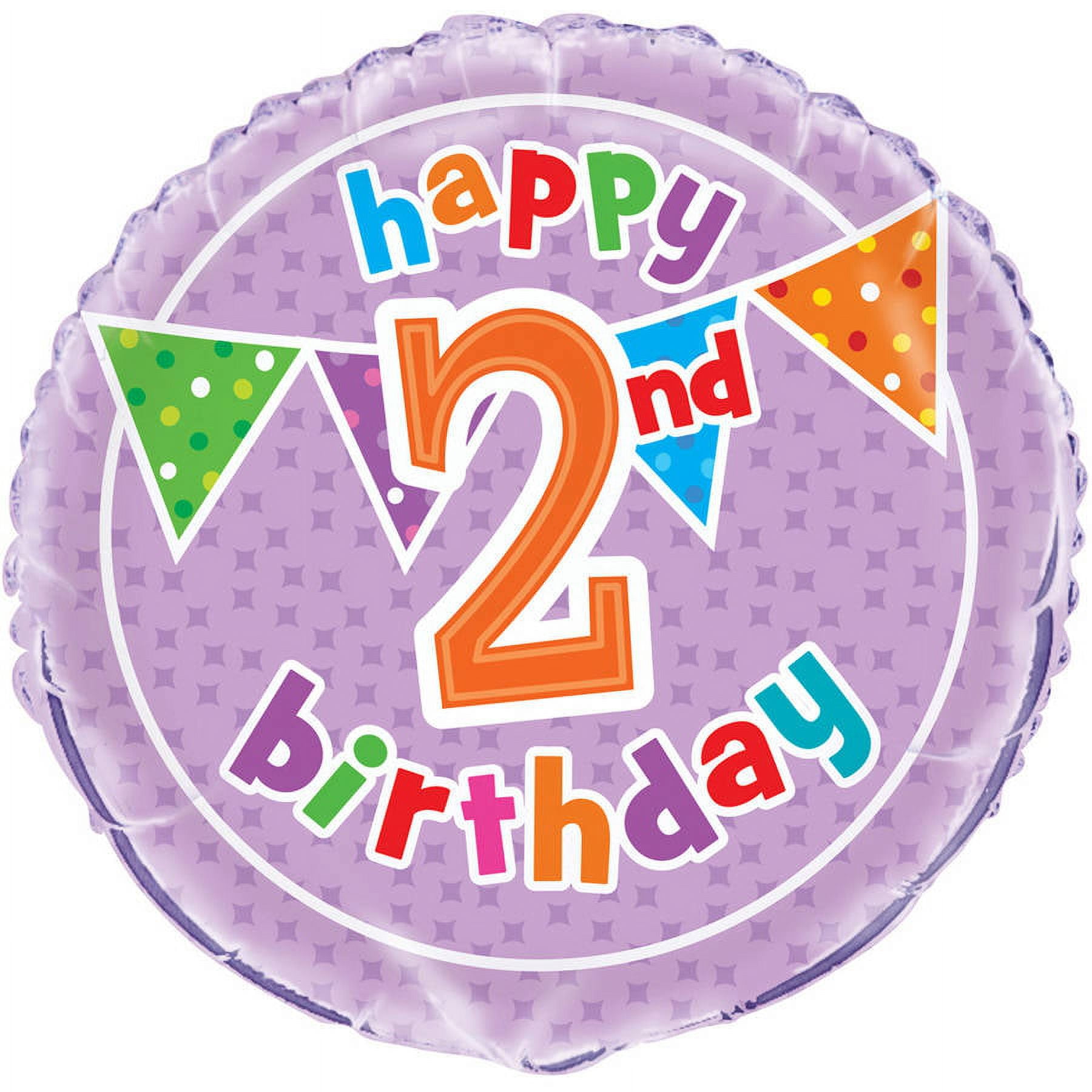 18" Foil Polka Dot 2nd Birthday Balloon - Walmart.com