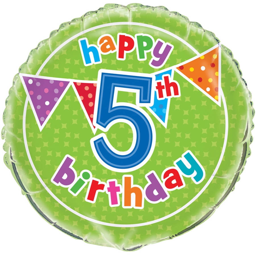 18" Foil Polka Dot 5th Birthday Balloon - Walmart.com