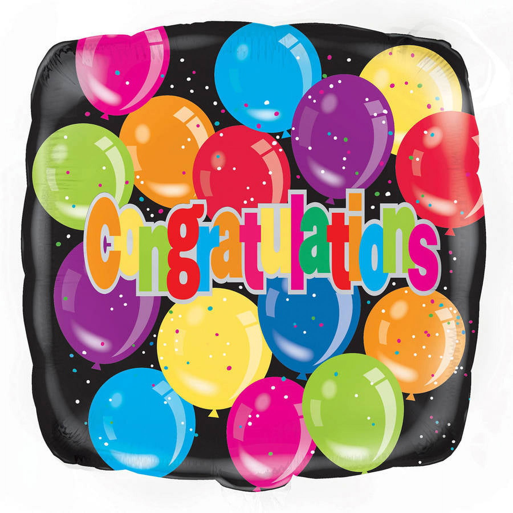 18" Foil Square Congratulations Balloon - Walmart.com