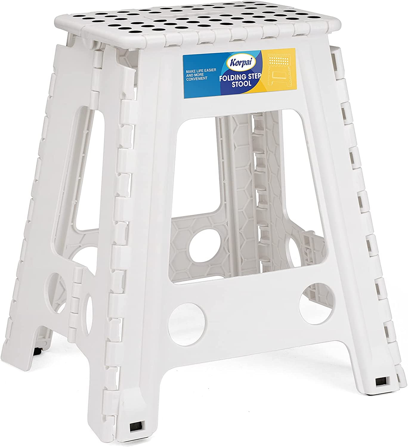 18" Folding Step Stool for Adults and Kids Holds Up to 300 lbs,Non-Slip ...