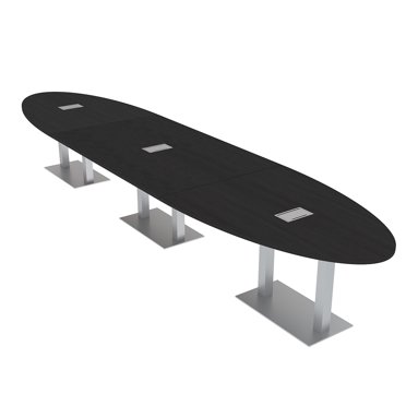 16Ft Arc Rectangle Powered Modular Conference Table Square Metal Bases ...