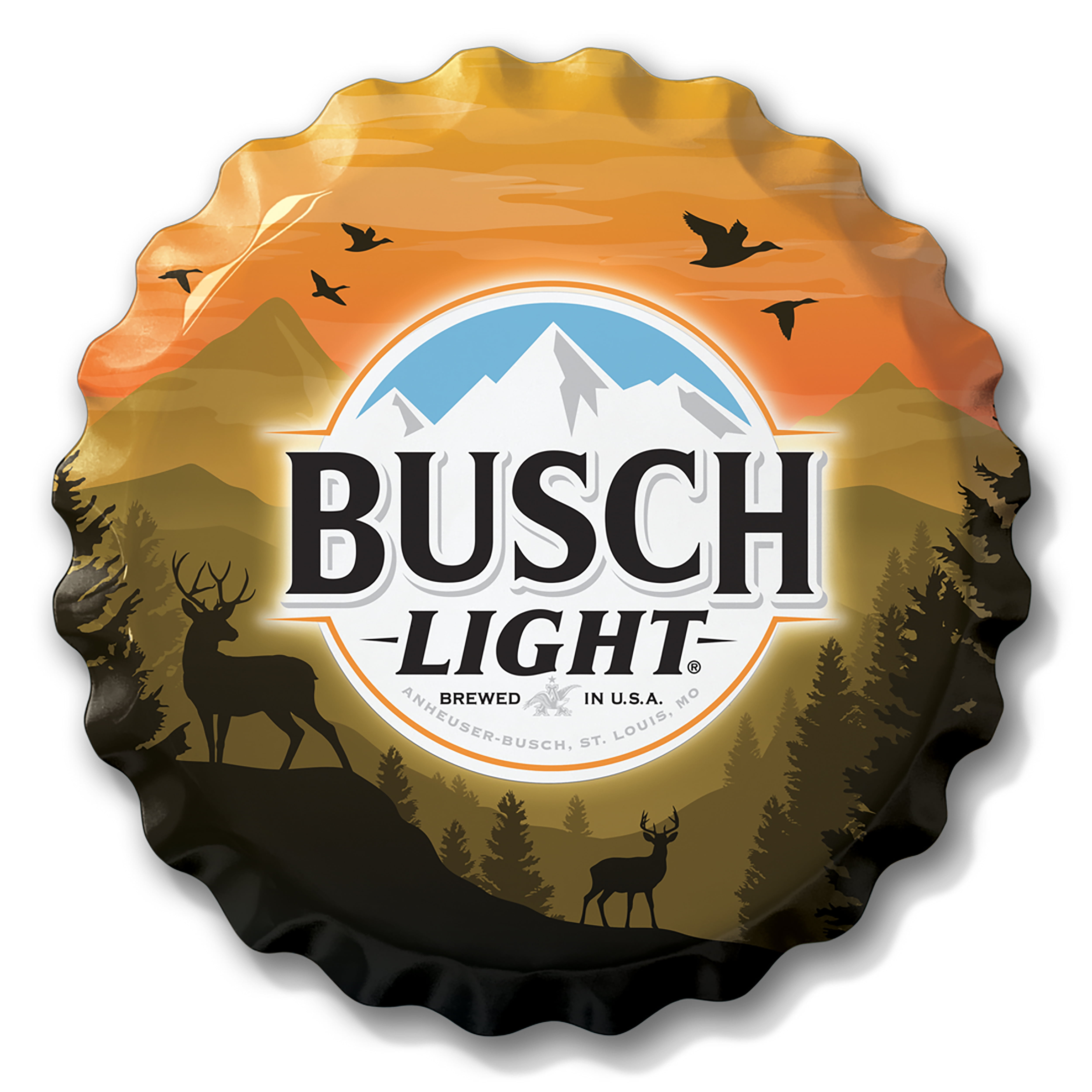 18" Formed Aluminum Busch Light Hunting Bottle Cap Sign - Walmart.com