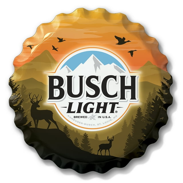 18" Formed Aluminum Busch Light Hunting Bottle Cap Sign - Walmart.com