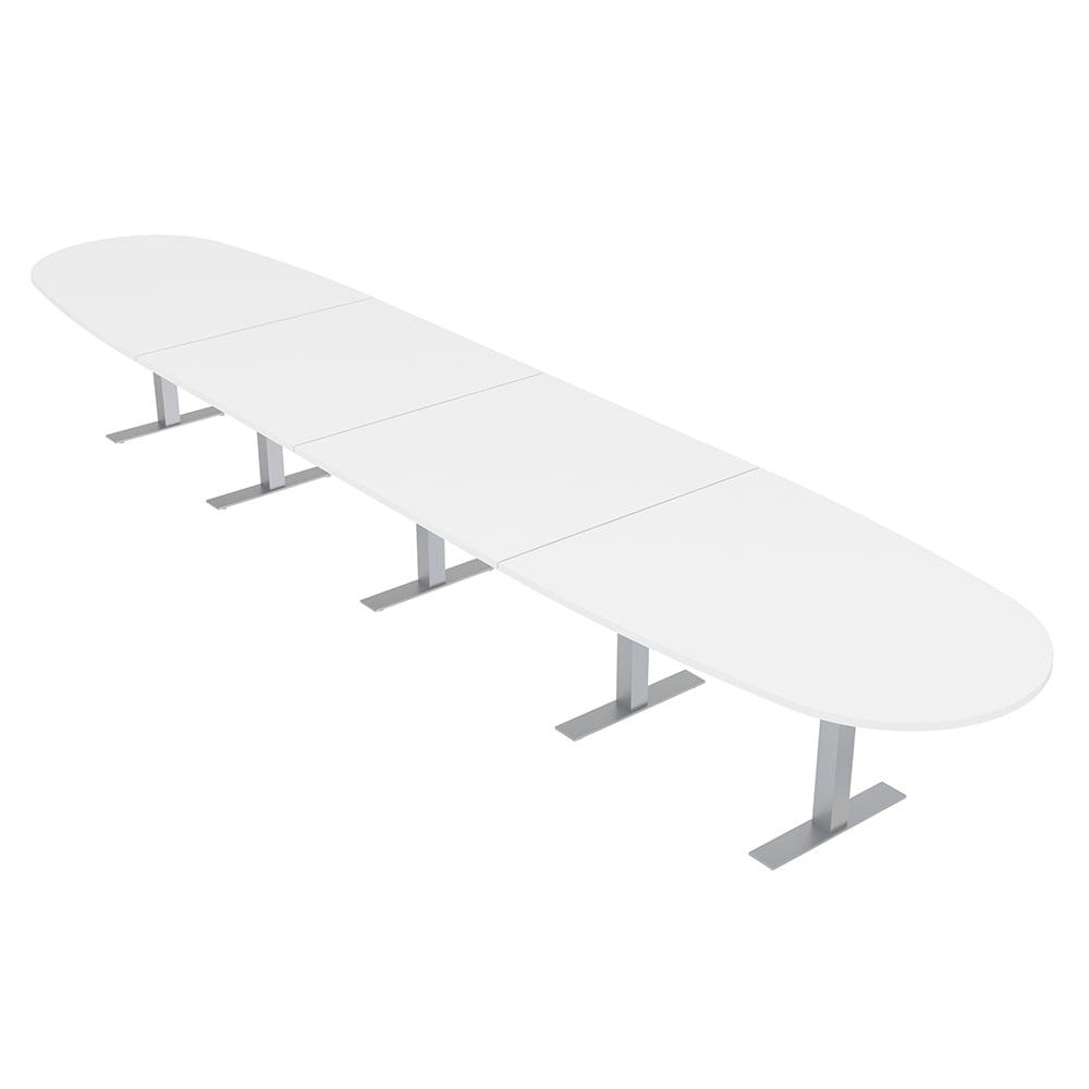 18 Ft Boat Oval Modular Boardroom Table Metal T-Bases Electrical Units ...