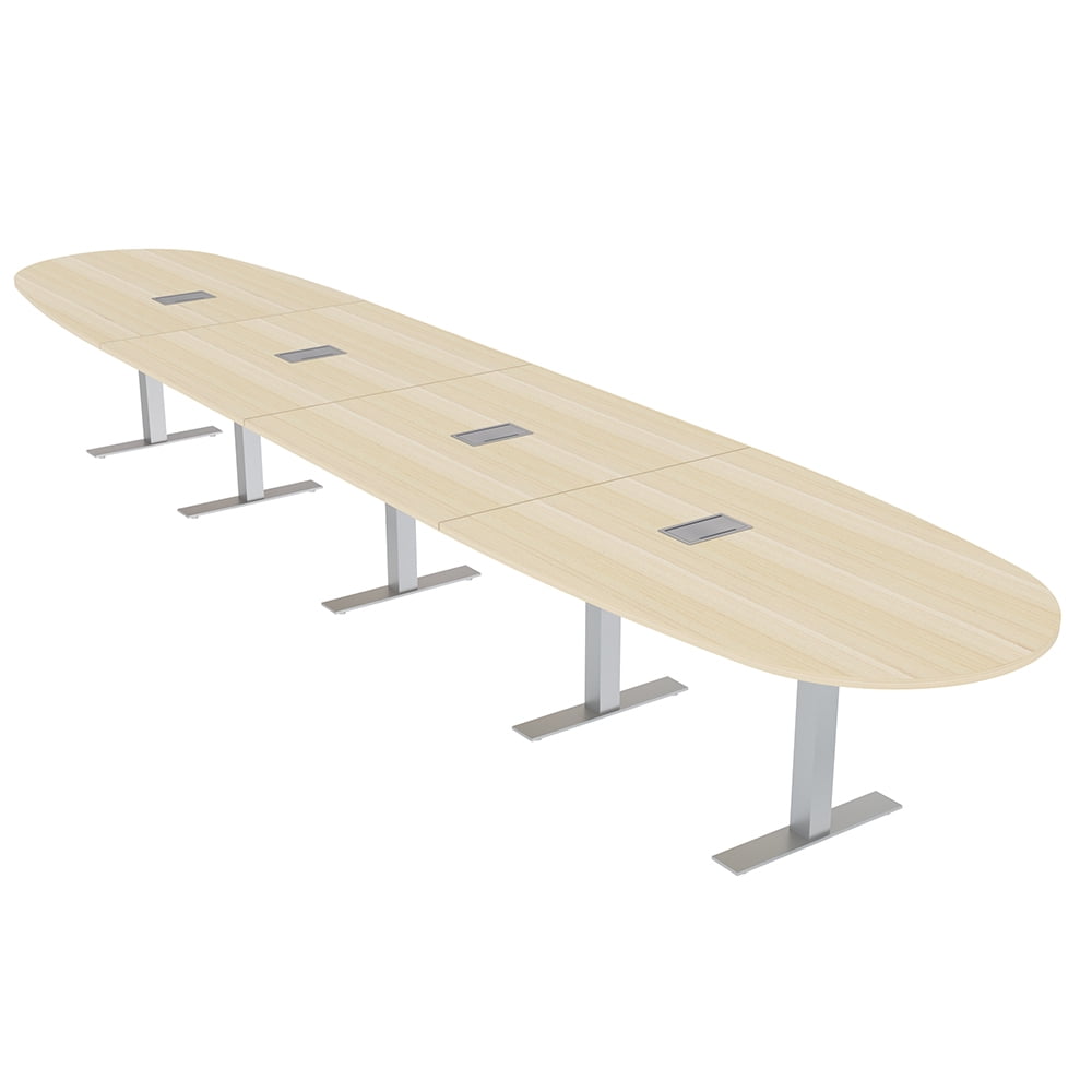 18 Ft Boat Oval Modular Boardroom Table Metal T-Bases Electrical Units ...